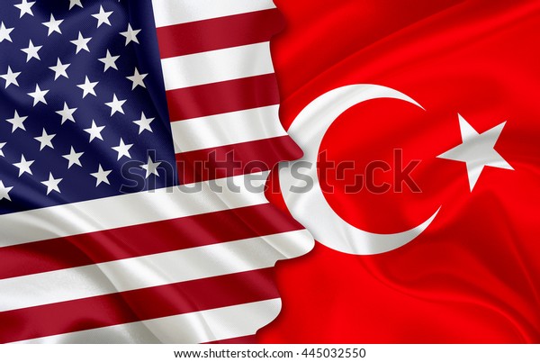 Flag Usa Flag Turkey Stock Illustration 445032550