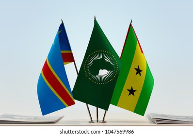 Flags Democratic Republic Congo Drc Droc Stock Illustration 1047569986 ...