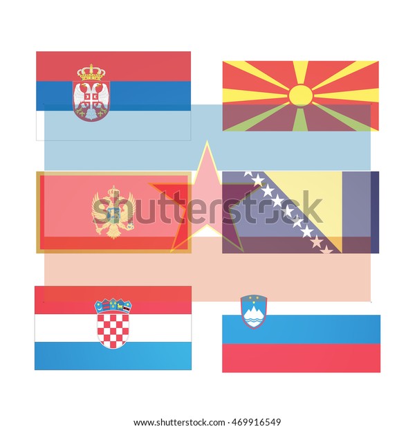 Flags Former Yugoslav Republics Flag Yugoslavia Stock Illustration ...