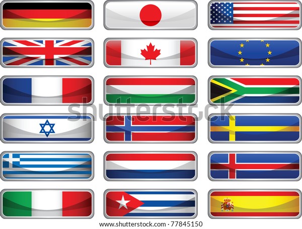 Flags Raster Version Vector Illustration Stock Illustration 77845150 ...