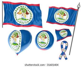Flags Set Belize Belmopan Stock Illustration 31601404 | Shutterstock