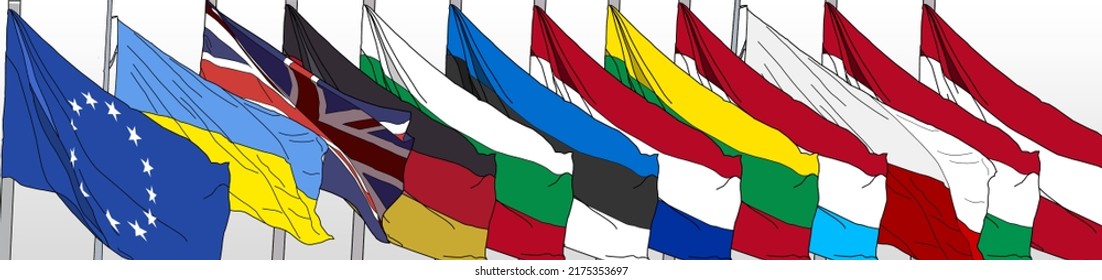 Flags World On Cloud Background Space Stock Illustration 2175353697 ...