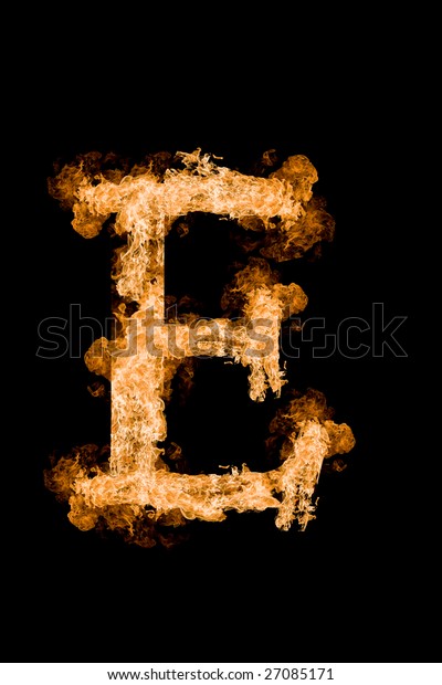 Flame Alphabet Letter E Stock Illustration 27085171