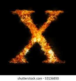 Fire Letter X Burning Flame Flaming: ภาพประกอบสต็อก 555511729 ...