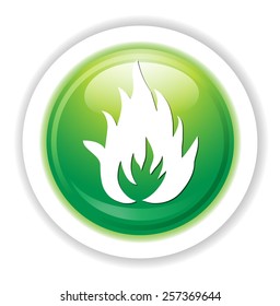 Flames Fire Button Stock Vector (Royalty Free) 257091898