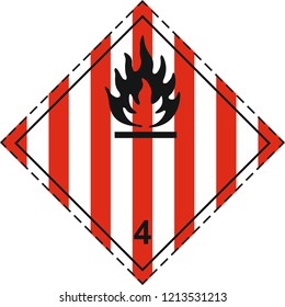 Raster Illustration Ghs Hazard Pictogram Flammable Stock Illustration ...