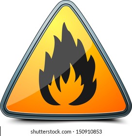 Vector Illustration Square Flammable Sign On Stock Vector (Royalty Free ...