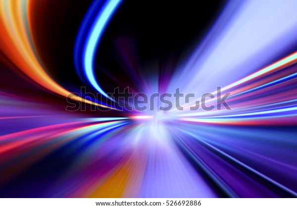 Flash Acceleration Speed Motion On Night Stock Illustration 526692886 ...