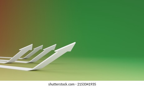 Flat Arrows Rising On Gradient Background Stock Illustration 2153341935 ...