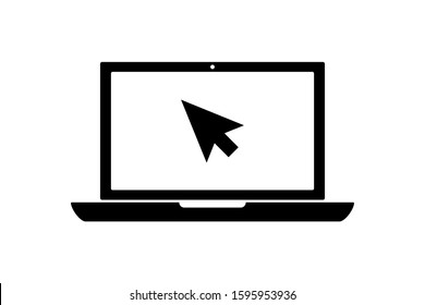 Laptop Pointer Cursor Icon Isolated Notebook Stock Vector (Royalty Free ...