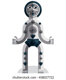 Flat Design Drawing Odd Character Art Stock Illustration 458027722 ...