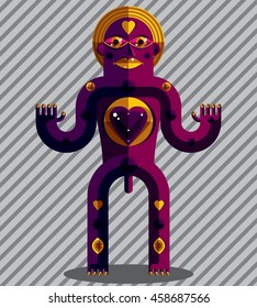 Flat Design Drawing Odd Character Art Stock Illustration 458687566 ...