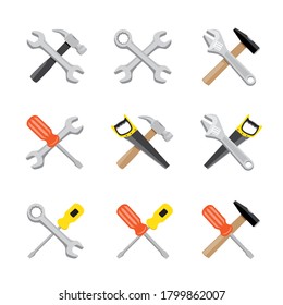 Flat Design Tool Symbols Set Collection Stock Illustration 1799862007 ...