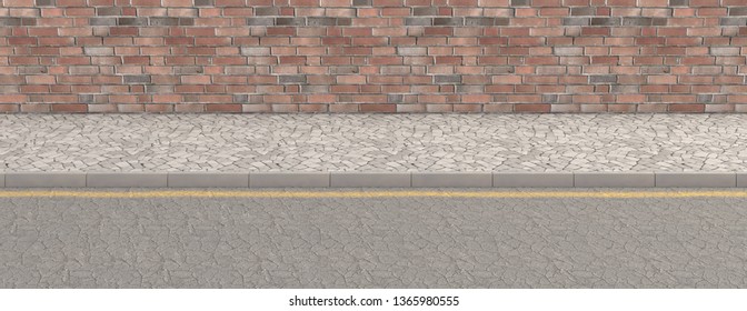 Concept View Section Raised Sidewalk Street Stock Illustration 1365980576
