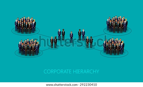 「Flat Illustration Corporate Hierarchy Structure Crowd」のイラスト素材 ...