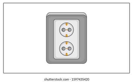 Flat Power Socket Icon Jack Illustration Stock Illustration 1597435420 ...
