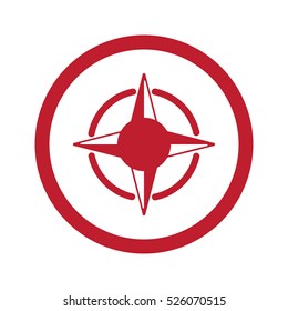 Red Compass Rose Icon On White Stock Vector (Royalty Free) 421687063 ...