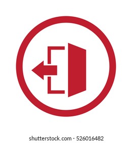 Red Exit Icon On White Web Stock Vector (Royalty Free) 421685716