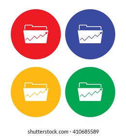 Flat Simple Folder Icon Four Colors Stock Illustration 410685589