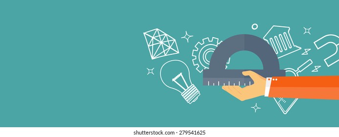 Vector Illustration Flat Study Header Education Stock Vector (Royalty ...