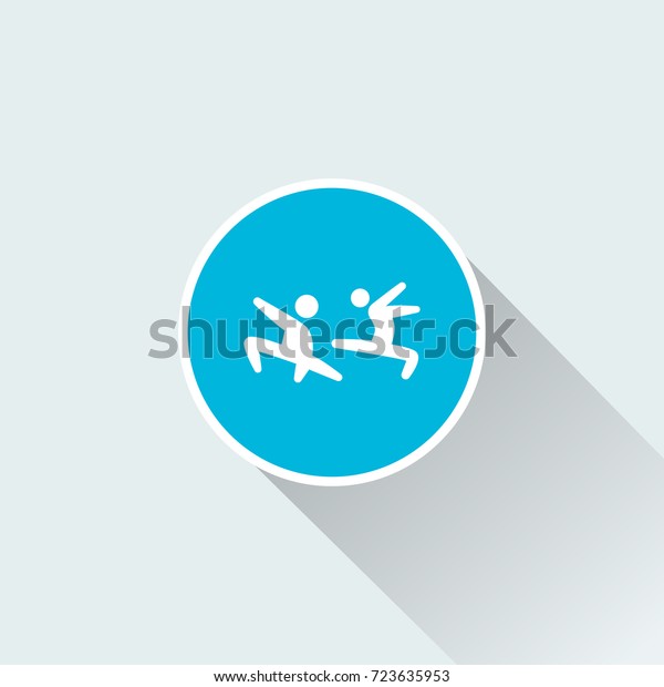 Flat Two Man Fighting Icon Stock Illustration 723635953 | Shutterstock