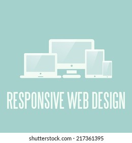 Flat Ui Illustration Responsive Web Design Stock Illustration 217361395 ...