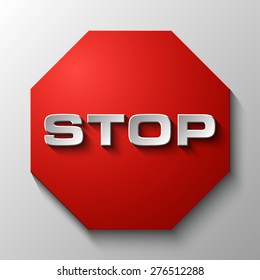 Flat Vector Illustration Stop Sign 스톡 일러스트 276512288 | Shutterstock