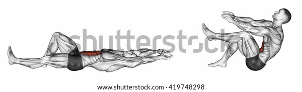 Flexion Trunk Legs Pulling 3d Illustration Stock Illustration 419748298