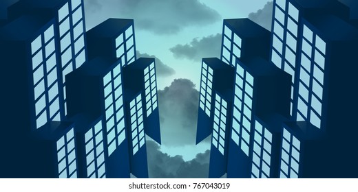 Floating Building Sky Stock Illustration 767043019 | Shutterstock