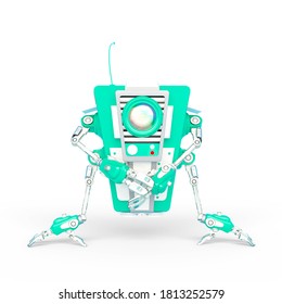 Floating Robot Standing Hand Pose 3d Stock Illustration 1817958494