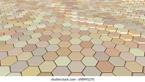 Floating Surface Made Hexagons 3d Rendering Stock Illustration ...