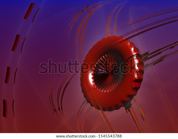 Floating Wheel Air Red3d Render Stock Illustration 1545543788 ...