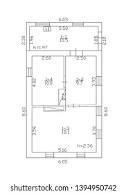Floor Plan 2d Blackwhite Floor Plan Stock Illustration 1394950742 ...