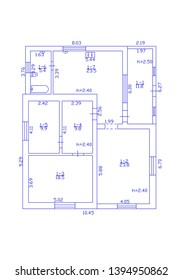 Floor Plan 2d Blackwhite Floor Plan Stock Illustration 1394950823 ...