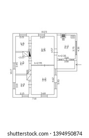 Floor Plan 2d Blackwhite Floor Plan Stock Illustration 1394950874 ...