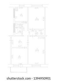 Floor Plan 2d Blackwhite Floor Plan Stock Illustration 1394950901 ...