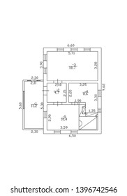 Floor Plan 2d Blackwhite Floor Plan Stock Illustration 1396742546 ...