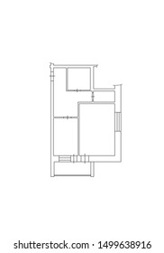 Floor Plan 2d Blackwhite Floor Plan Stock Illustration 1499638916 ...