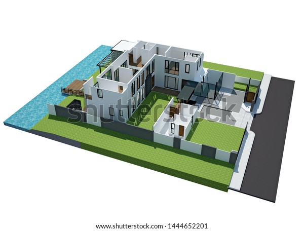 Floor Plan House Top View 3d Stock Illustration 1444652201 | Shutterstock
