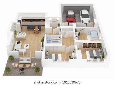 Floor Plan Top View House Interior Stock Illustration 1018330675