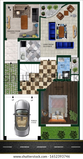 Floor Plan Type Drawing That Shows Stock Illustration 1652393746 ...