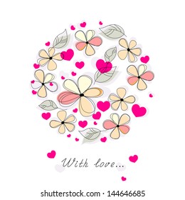 Vector Illustration Birthday Greeting Card Pink Stock Vector (Royalty ...