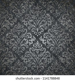 Floral Pattern Gray Dark Gray Background Stock Illustration 1141788848 ...