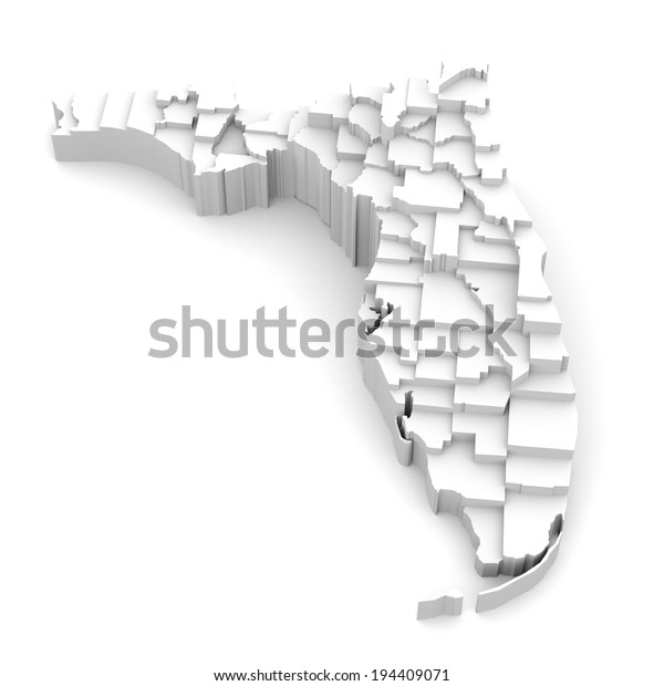 Florida Map By Counties Various High Stock Illustration 194409071