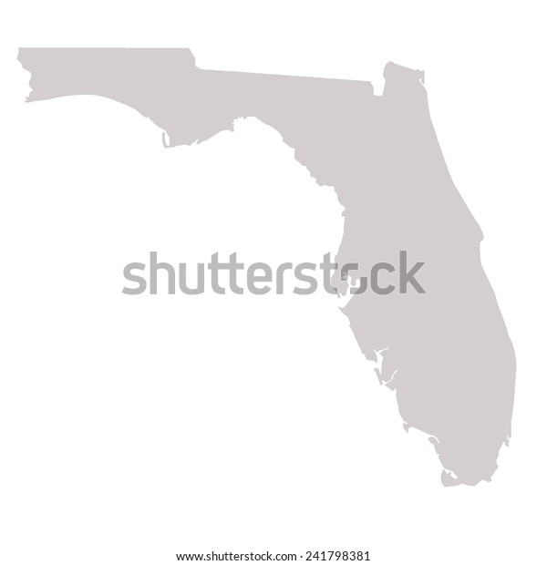 Florida State Map Isolated On White Stock Illustration 241798381 ...