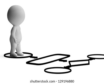 Flowchart 3d Character Shows Process Procedure Stock Illustration ...