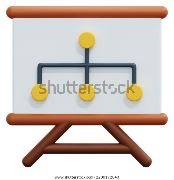 Flowchart 3d Render Icon Illustration Website Stock Illustration ...
