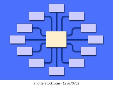 Flowchart Empty Boxes Shows Business Structure 스톡 일러스트 125673752 ...