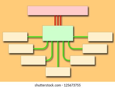 Flowchart Empty Boxes Shows Business Structure Stock Illustration ...