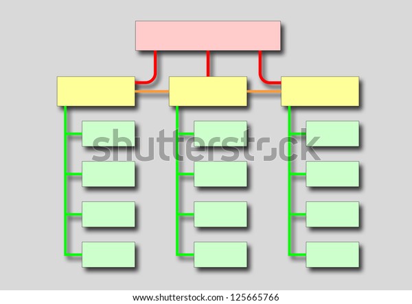 Flowchart Empty Boxes Shows Business Structure Stock Illustration 125665766